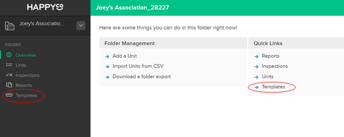 How do I create custom property inspection templates?