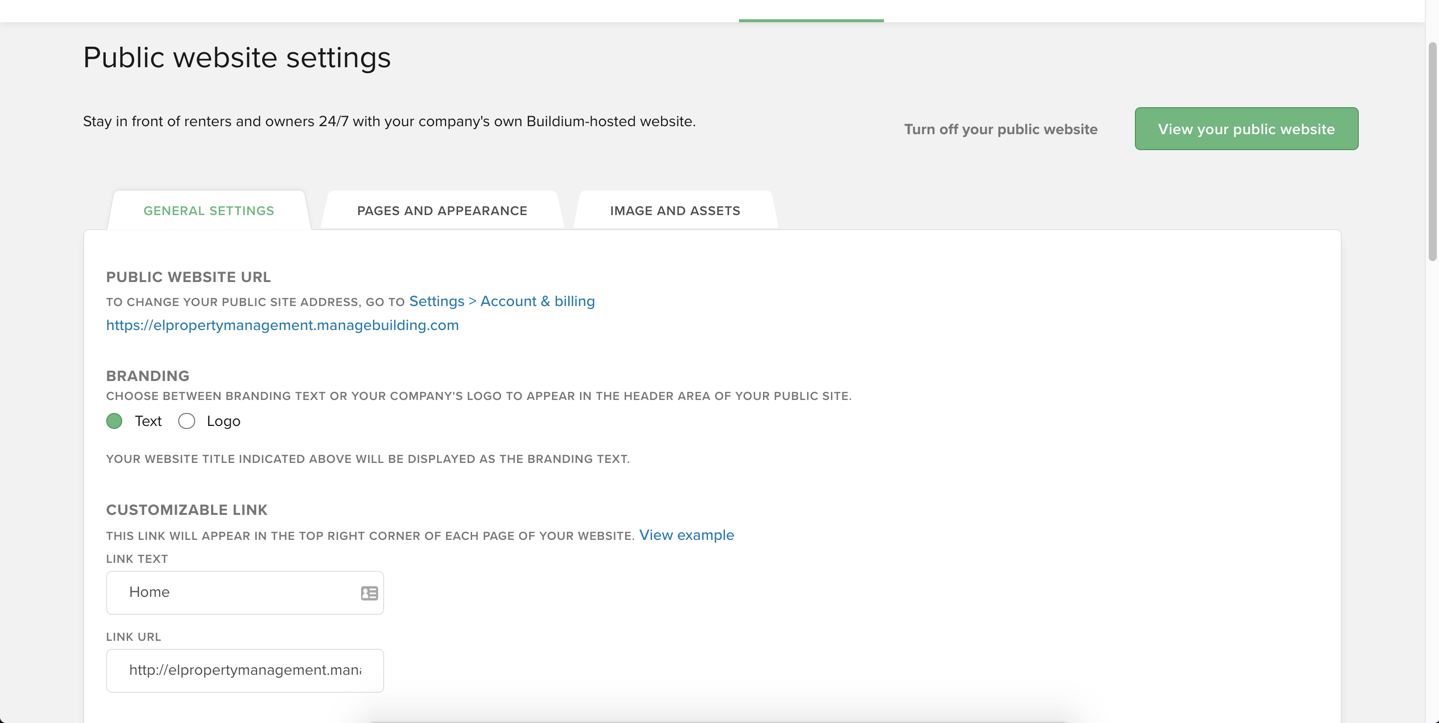 How do I set up my public website?