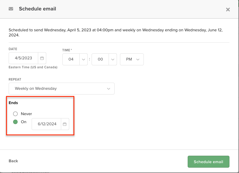 Draft and Schedule Email Sends