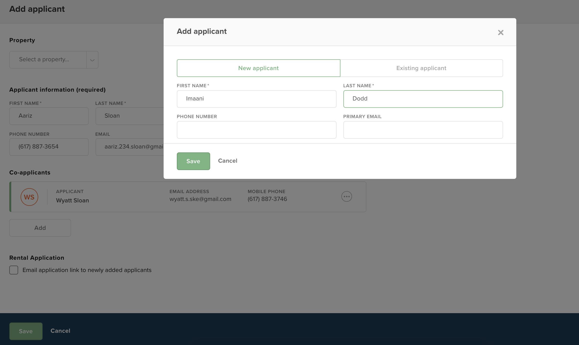 Group applications for the same unit