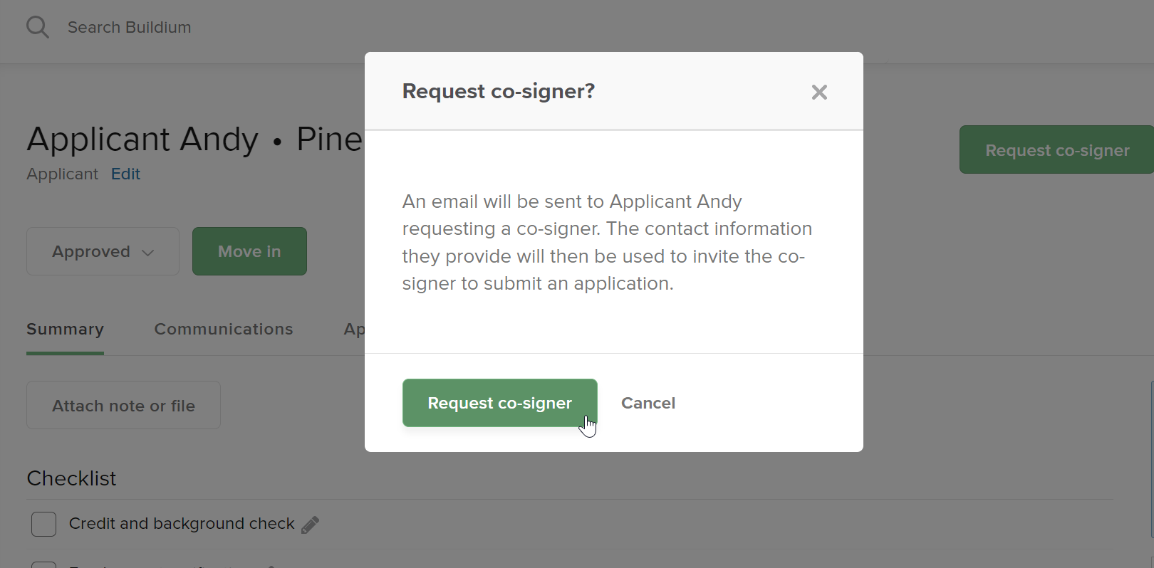 Enabling and Managing Co-Signer Rental Applications