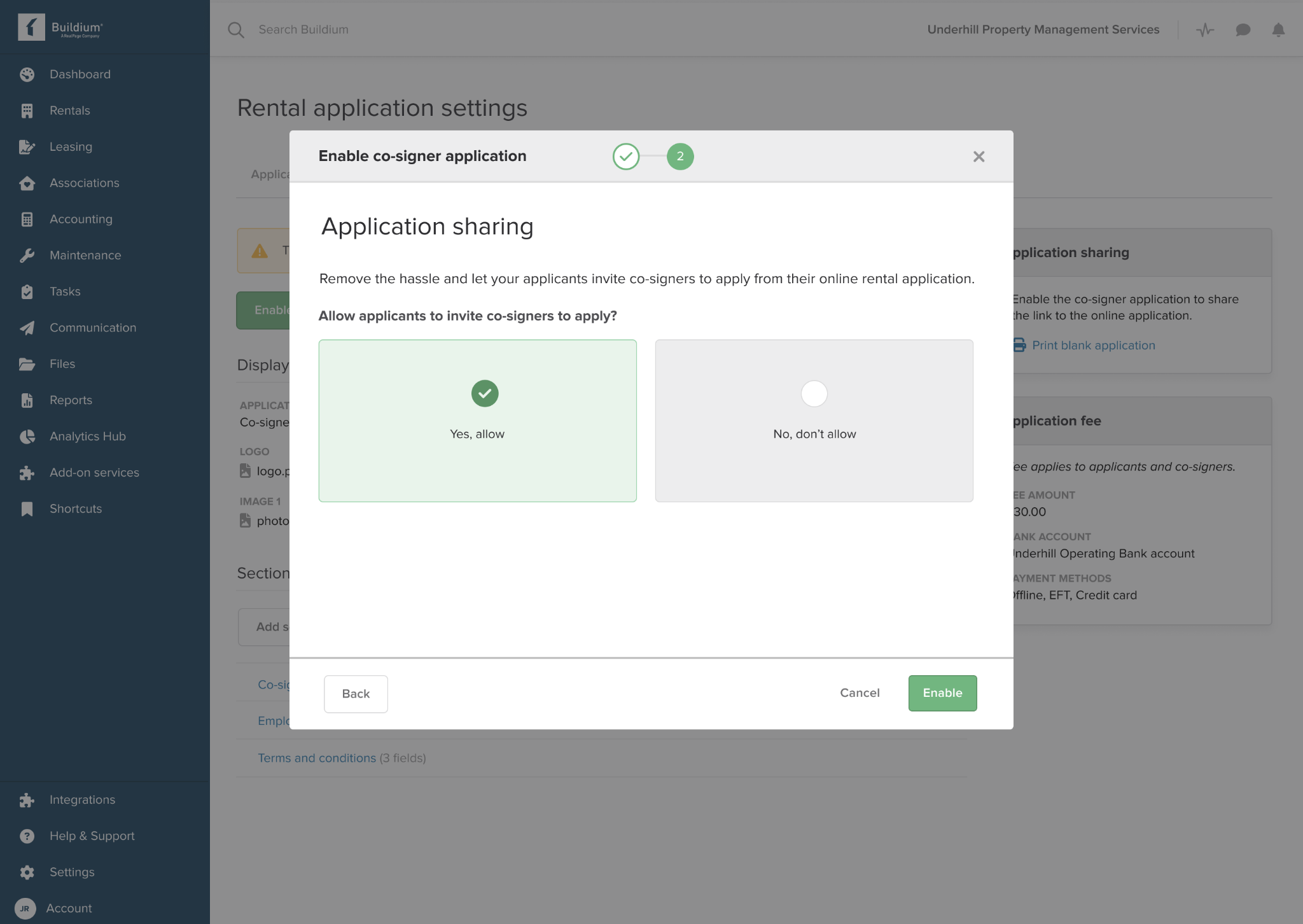 Enabling and Managing Co-Signer Rental Applications
