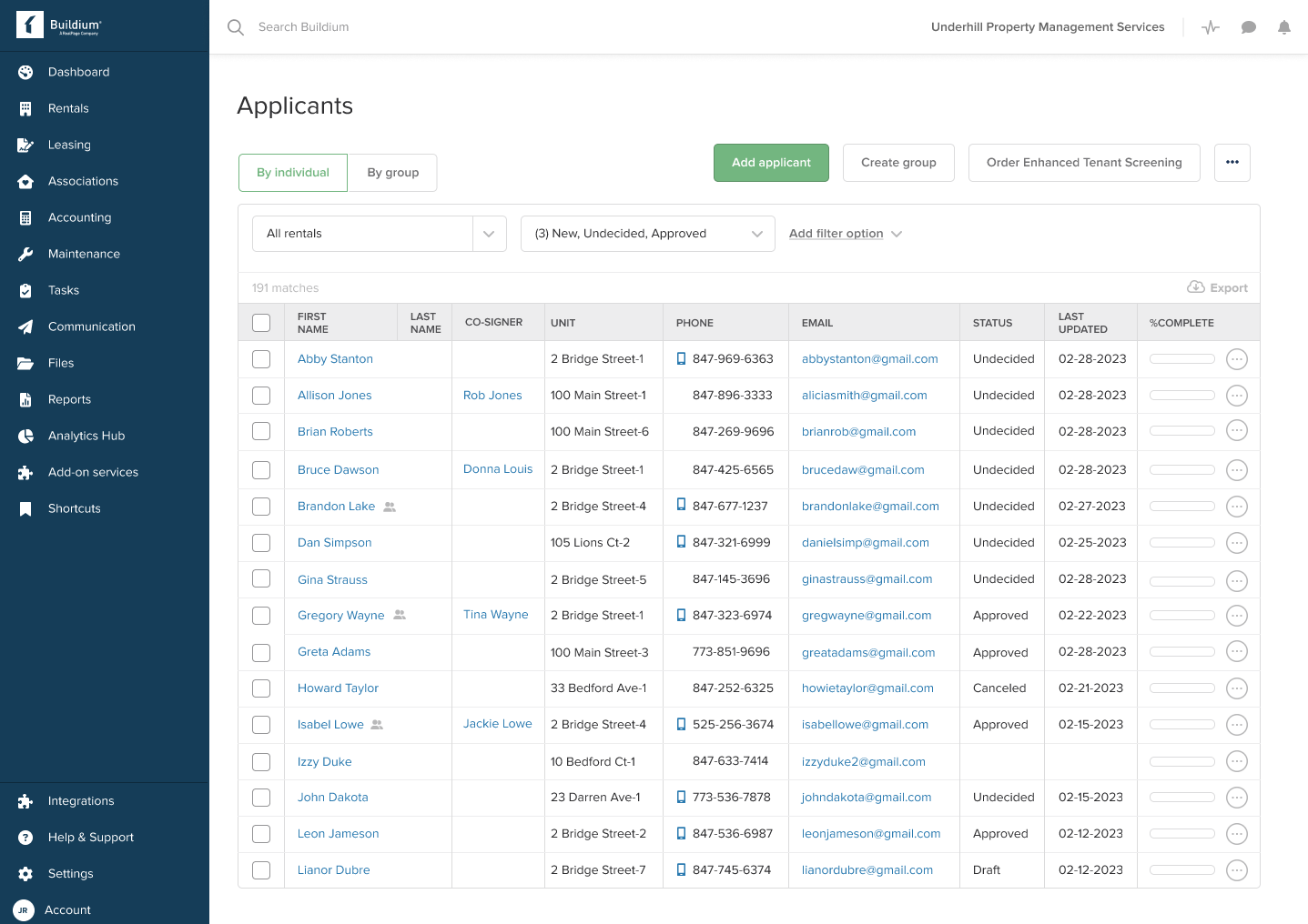 Enabling and Managing Co-Signer Rental Applications