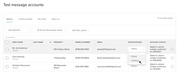 Texting with Buildium