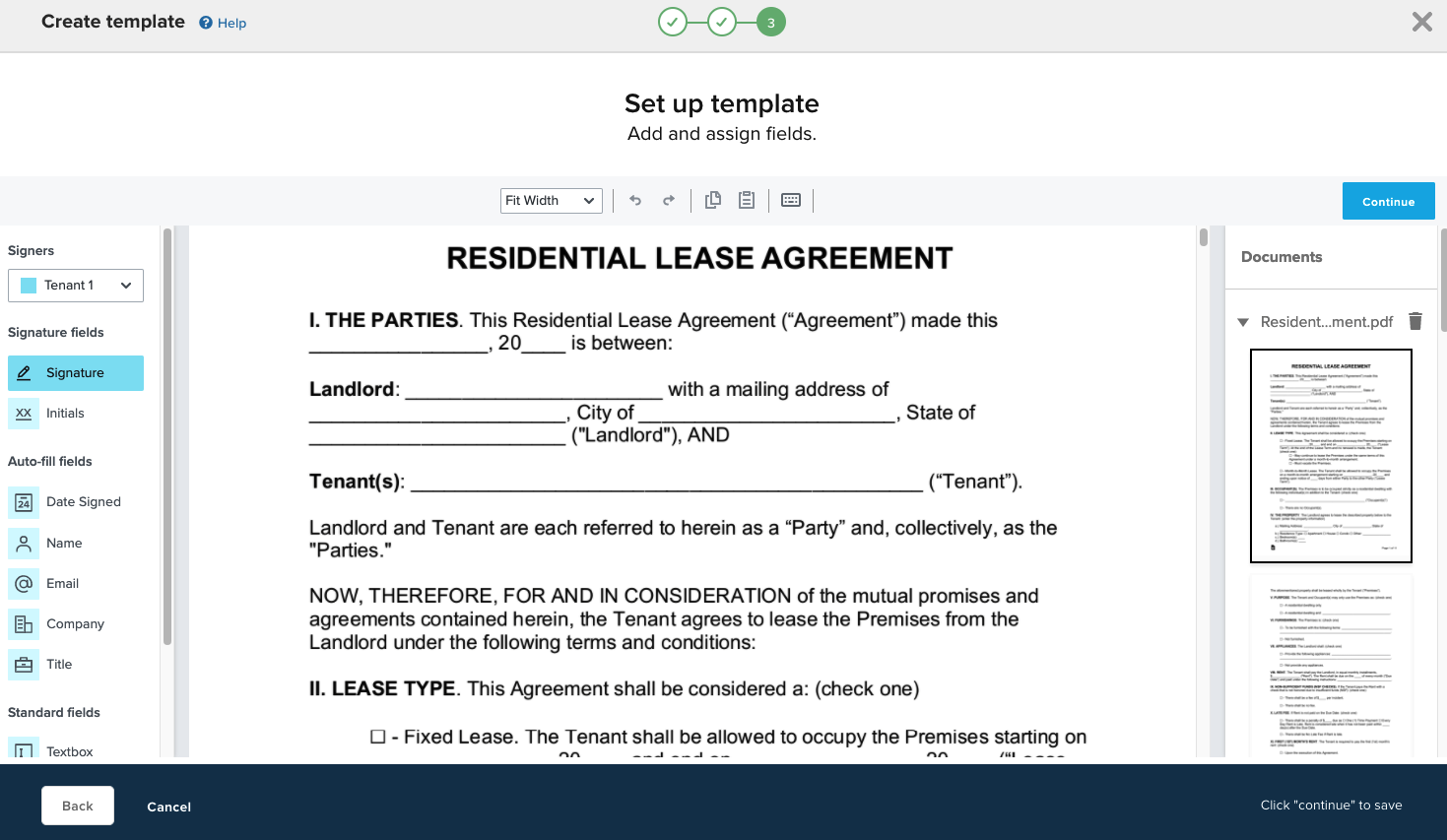 Creating and Managing Lease Templates for eSignature