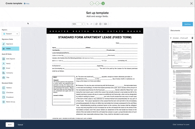 Creating and Managing Lease Templates for eSignature