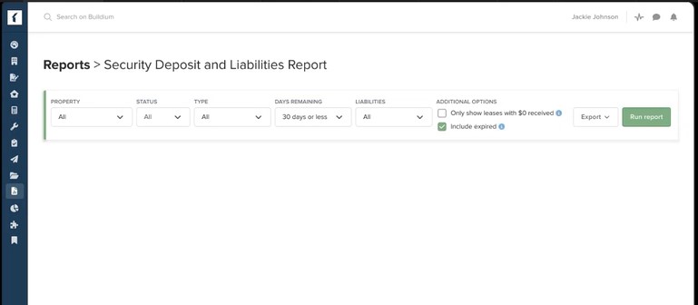 Security Deposit Tracking