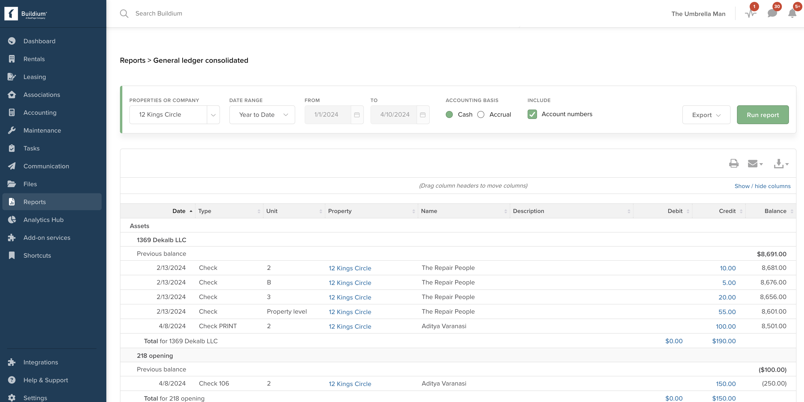 Security Deposit Tracking