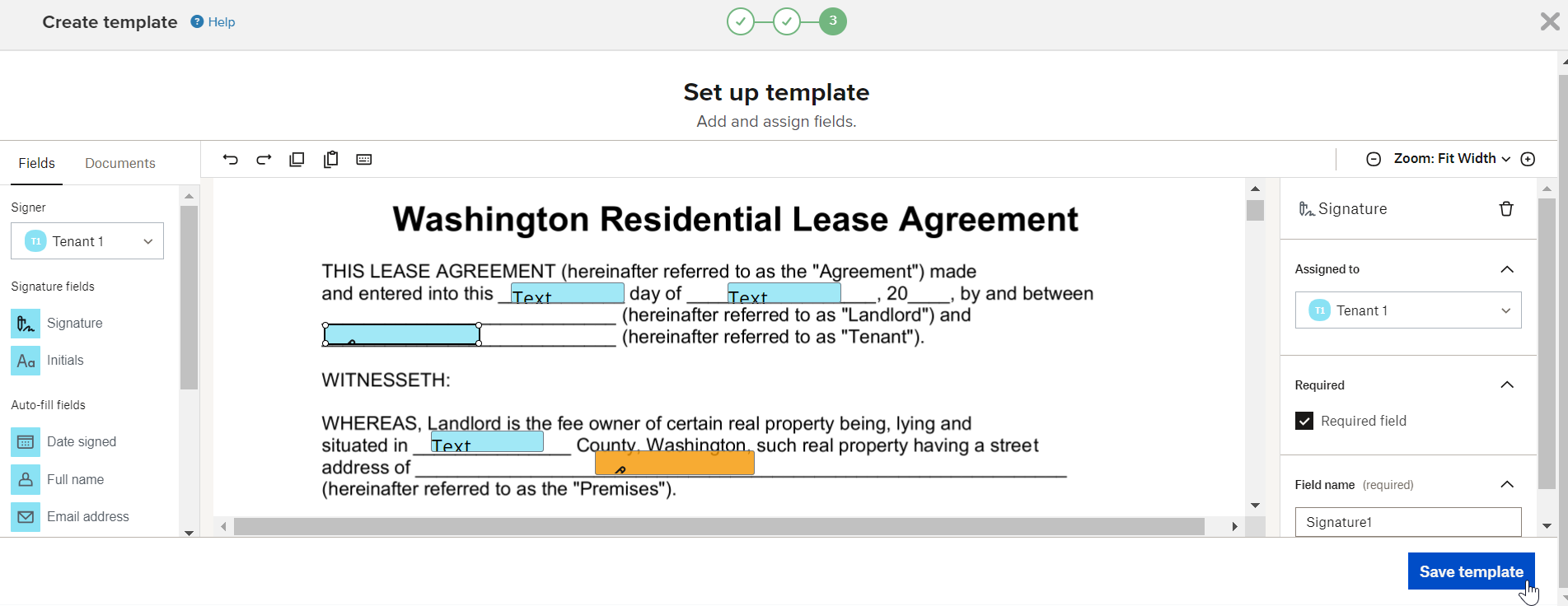 eSignature for Lease Addenda