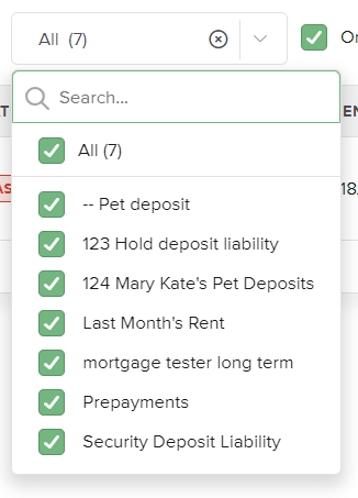 Security Deposit Tracking - Liability Management Page