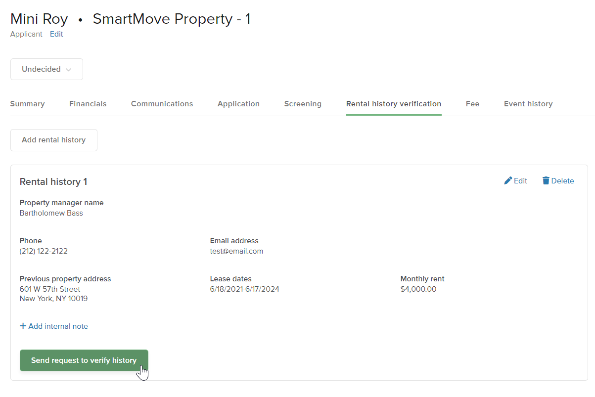 Rental History Verification
