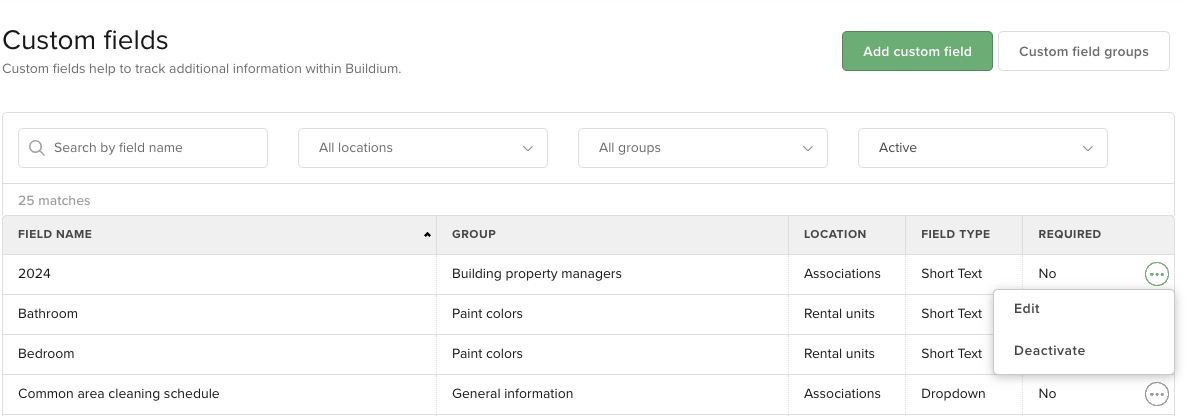 Buildium Custom Fields