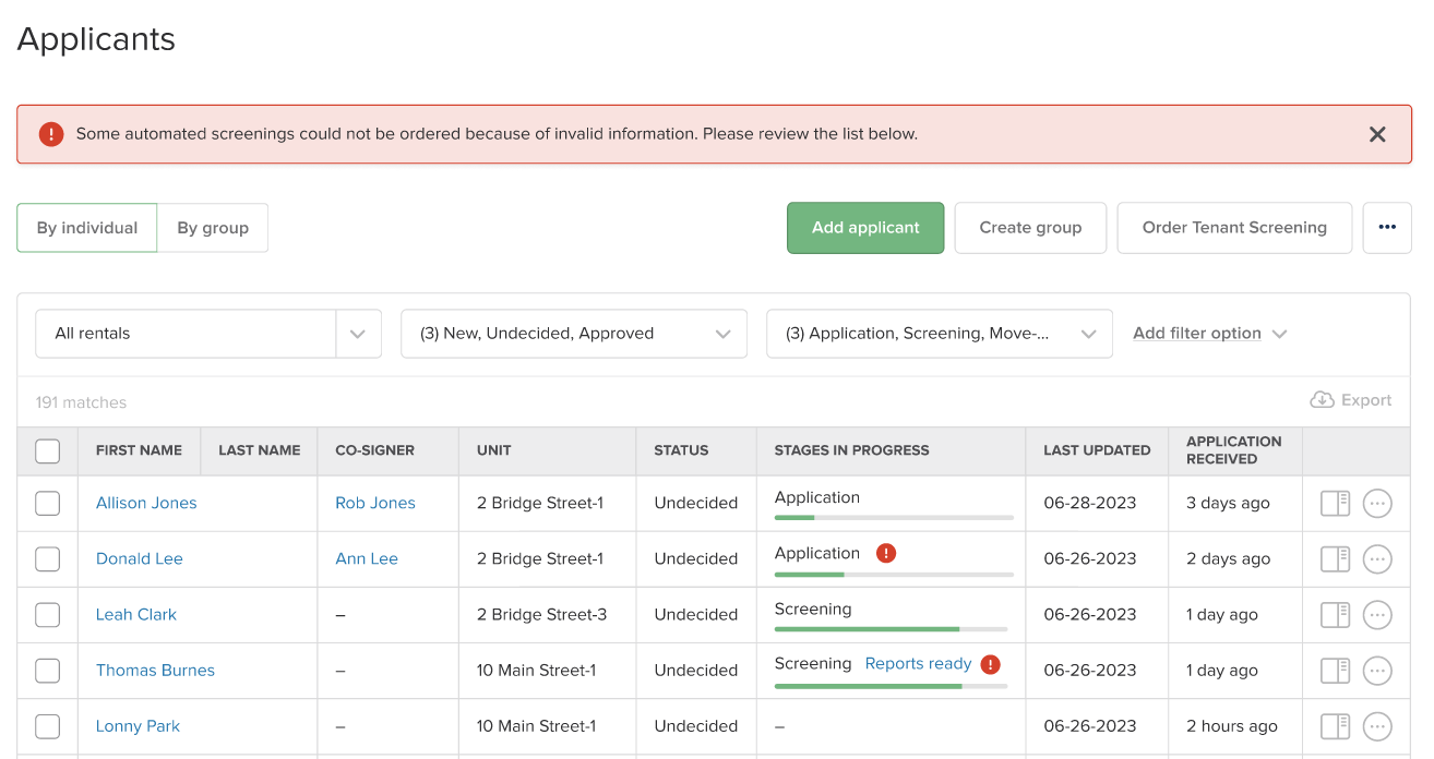 Automated Tenant Screening