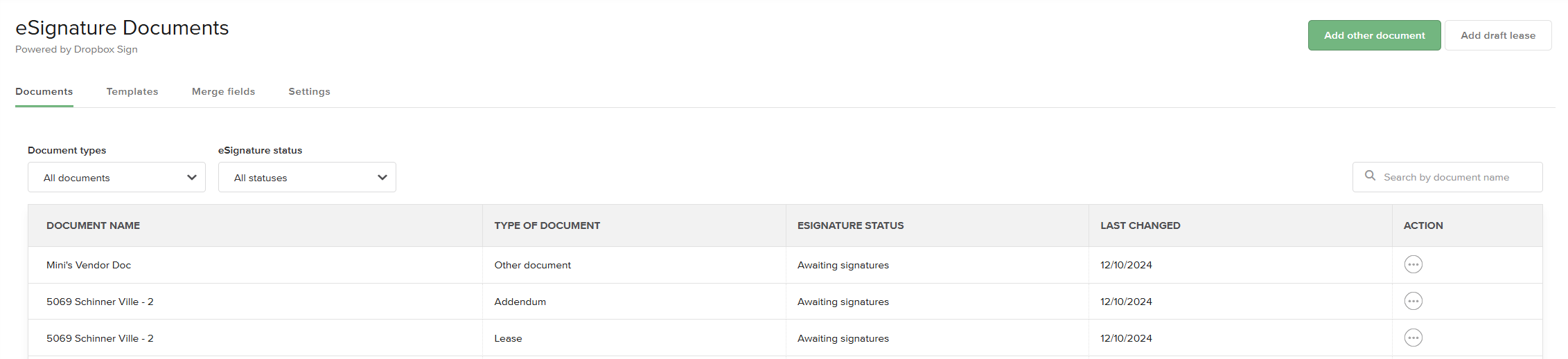 eSignature for Other Documents