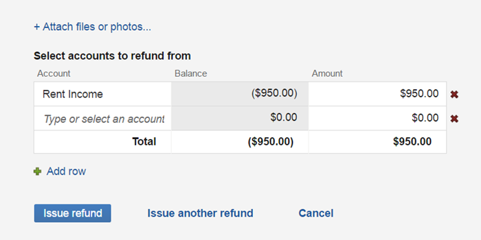 How do I issue a refund to a tenant?
