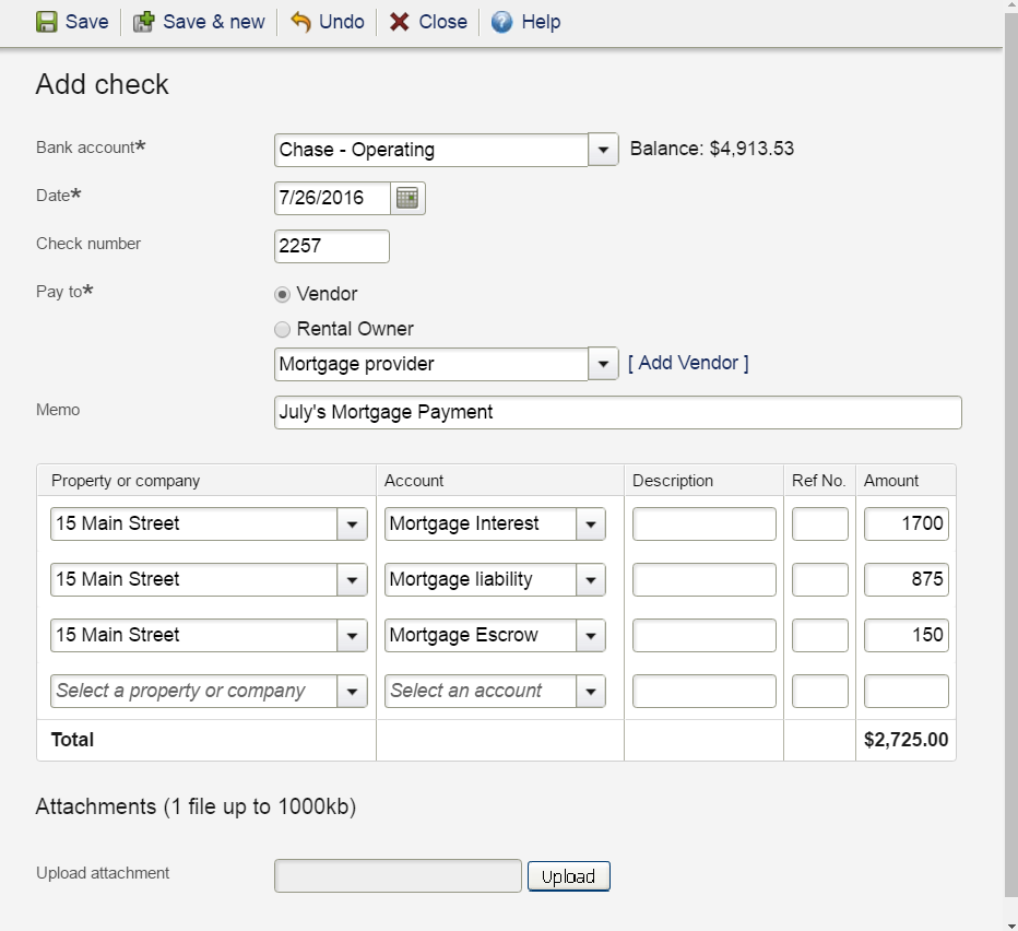 Add a mortgage (including amortization and escrow)