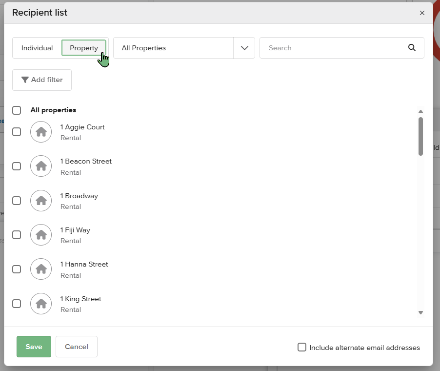 Custom fields for email recipient filters