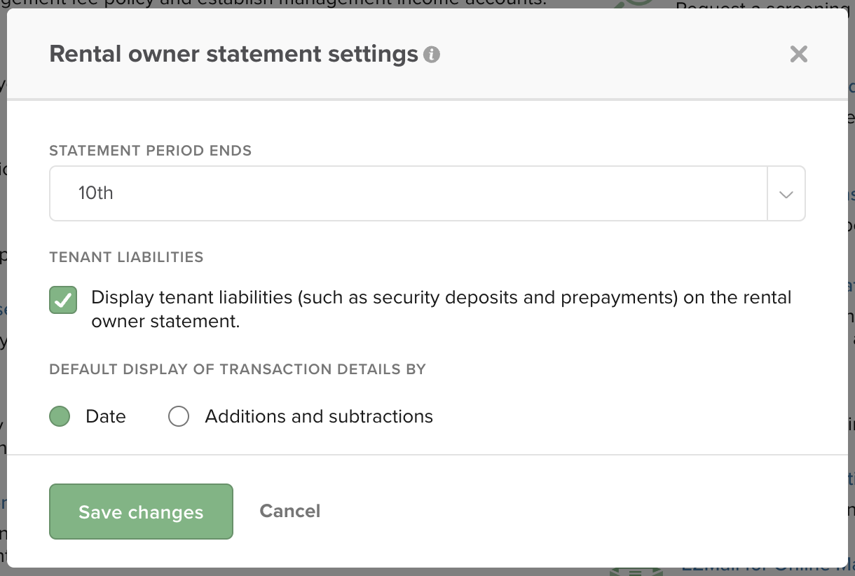 Rental Owner Statement