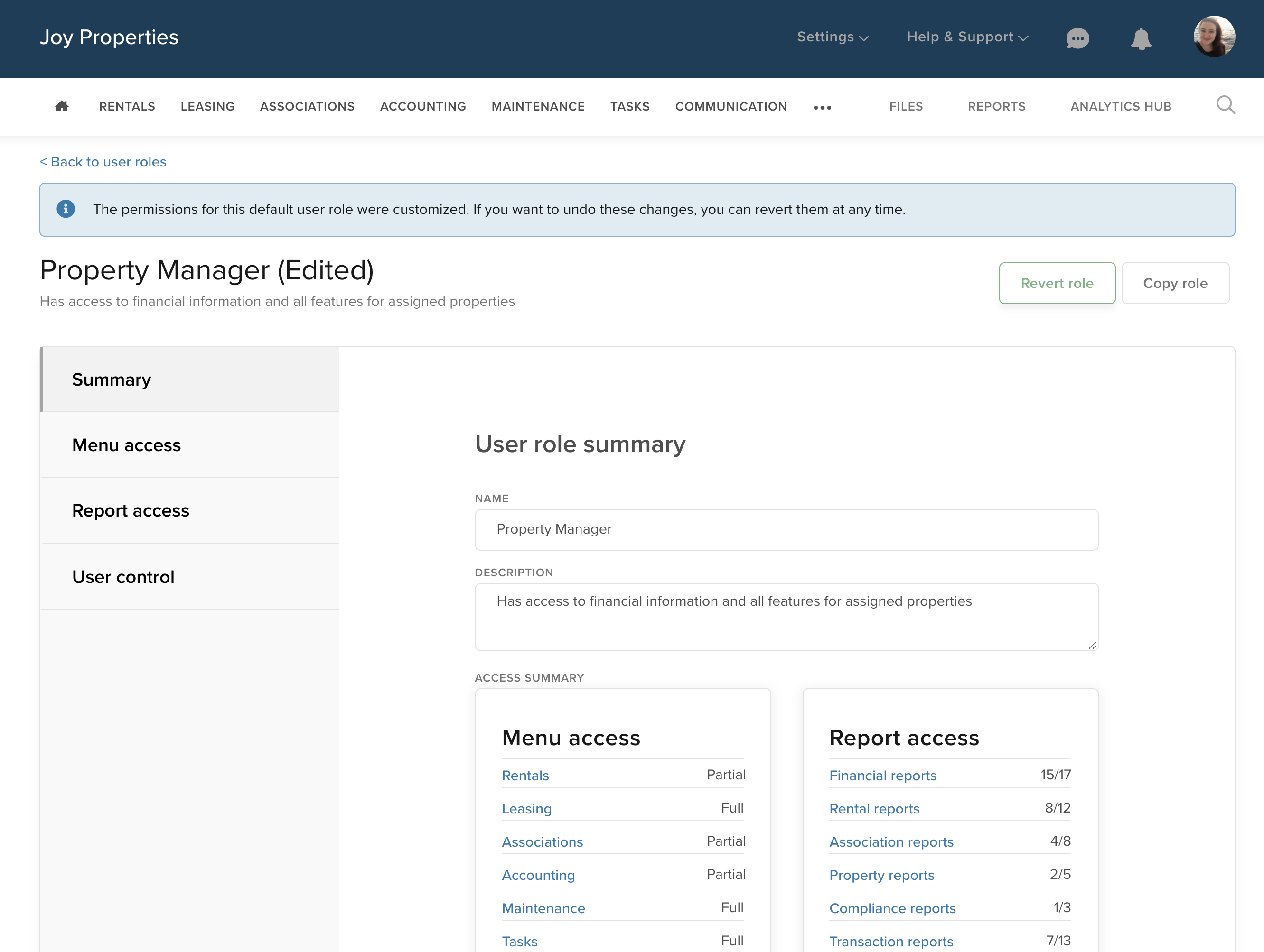 User Roles and staff member access